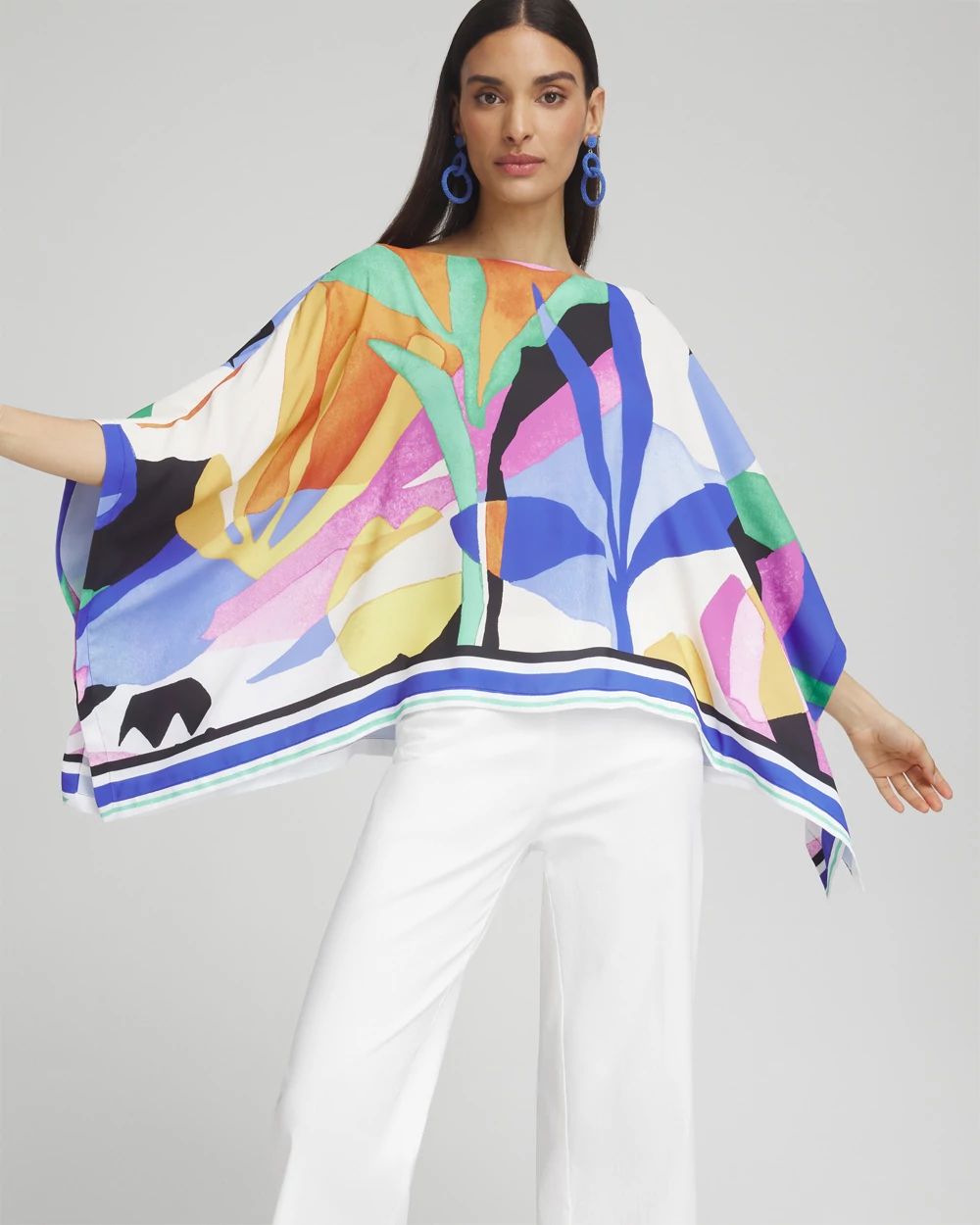 Tropical Border Stripe Poncho | Chico's